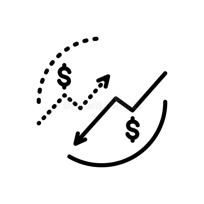 Black Solid Icon for Bearish, Slump and Slowness Stock Vector ...