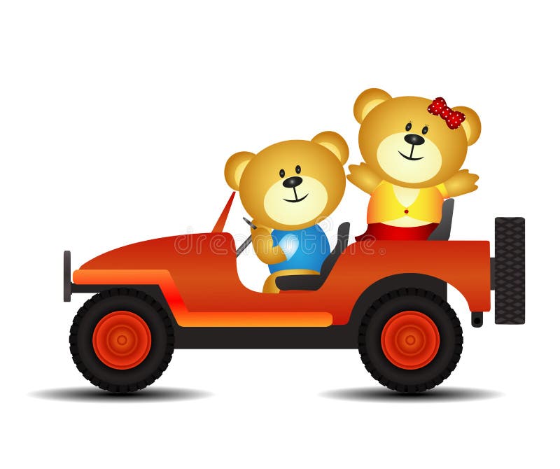 Happy Bear On Race Car Cartoon Stock Vector - Illustration of bear ...