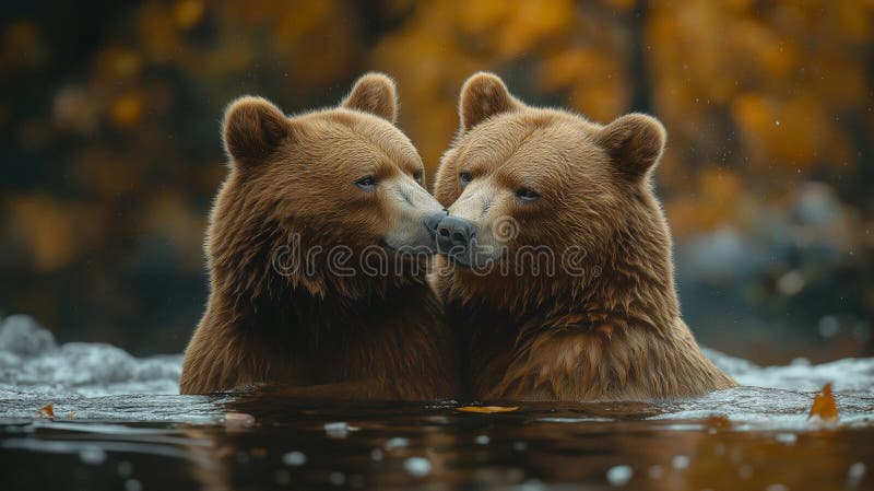 Bears Couple in a Romantic Pose Stock Photo - Image of cute, pair ...