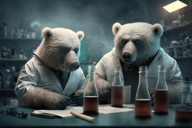 Bears Dressed As Scientists Experiment on Humans in a Lab, Created with ...