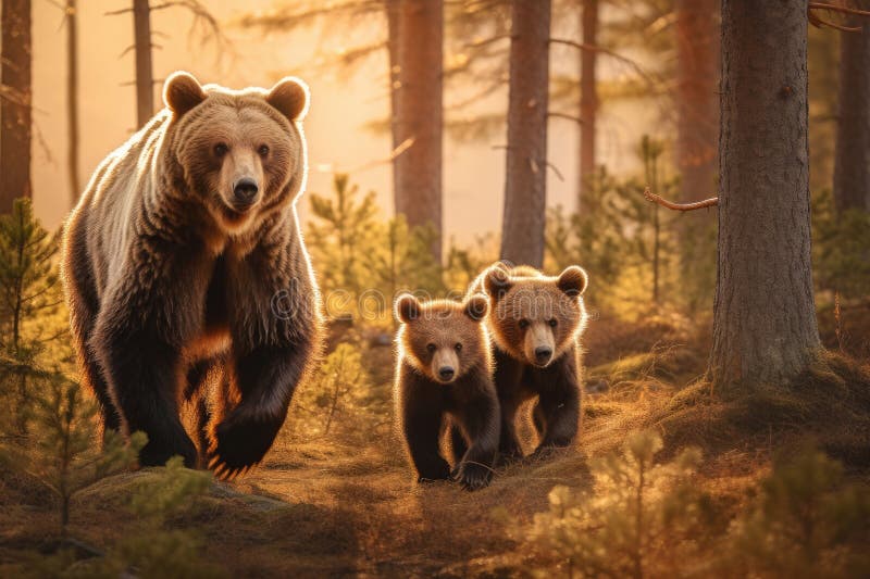 Bears Family, Generative AI Stock Illustration - Illustration of wild ...