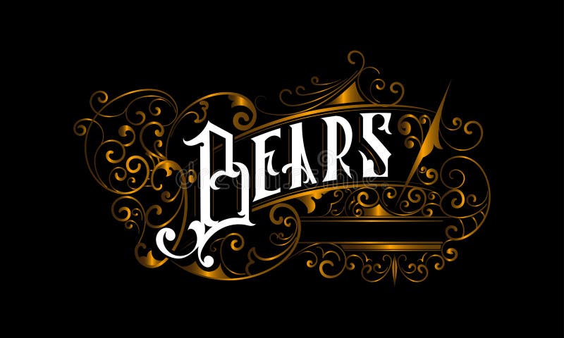 BEARS Lettering Custom Style Design Stock Vector - Illustration of ...