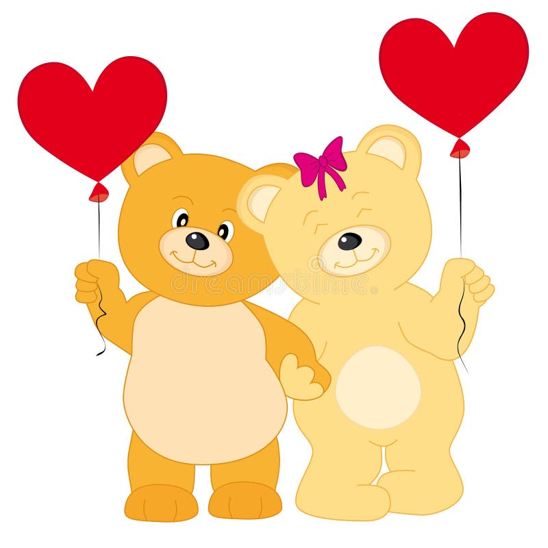 Bears in love stock vector. Illustration of rope, balloons - 17580058