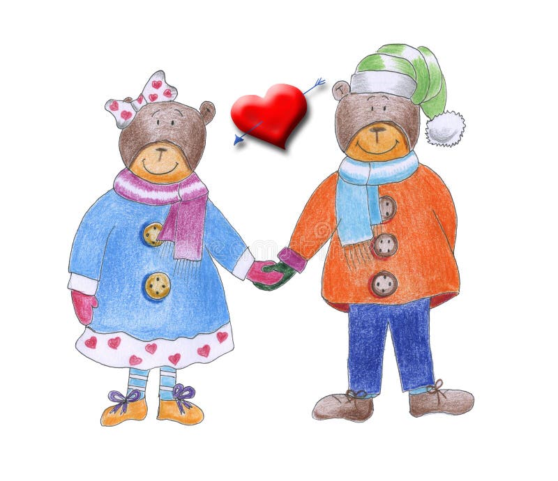 Bears in love stock illustration. Illustration of bear - 103019939
