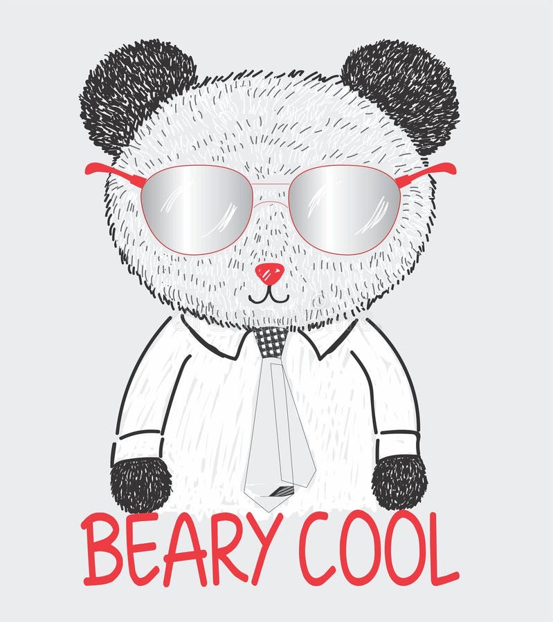 Beary Cool Teddy Print Vector Art Stock Vector - Illustration of jungle ...