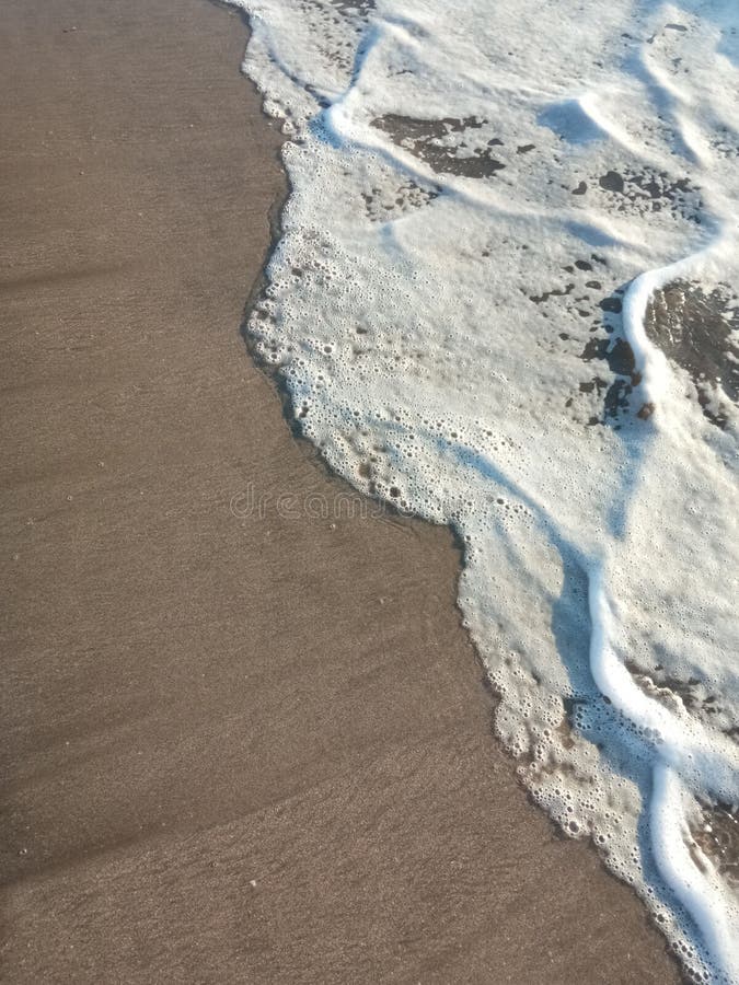 BeaSand Beach Texture and White Foam Wave Stock Photo - Image of foam ...