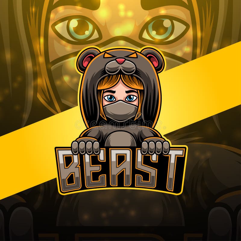 Beast Esport Mascot Logo Design Stock Illustration - Illustration of ...