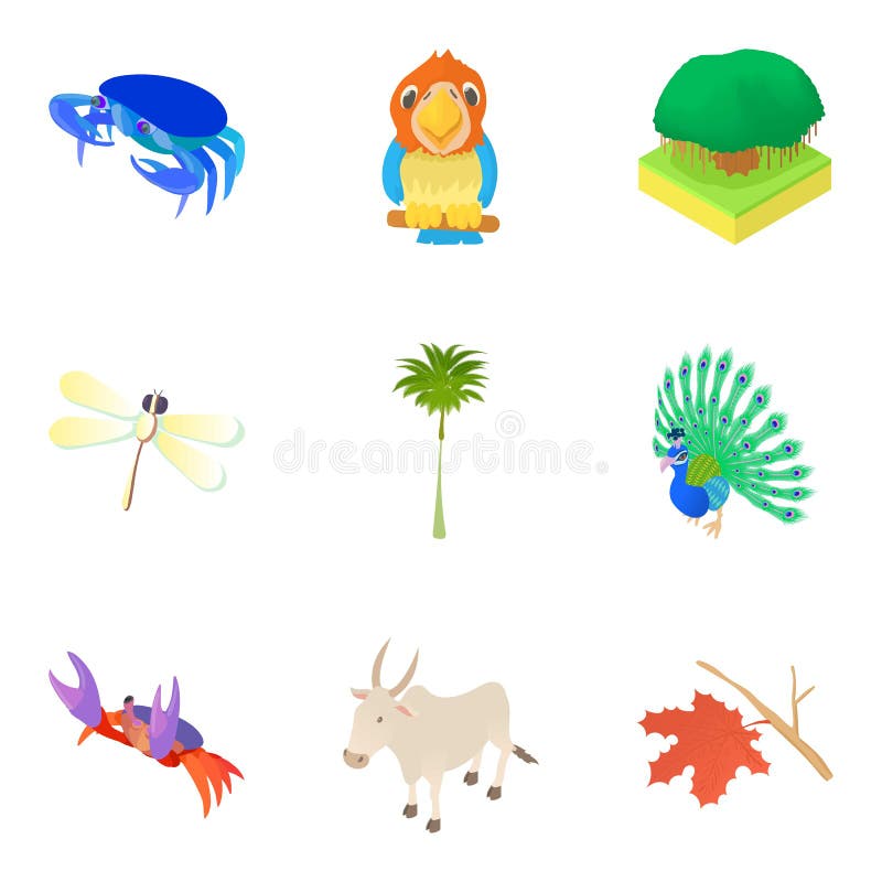 Beast Icons Set, Cartoon Style Stock Vector - Illustration of animal ...