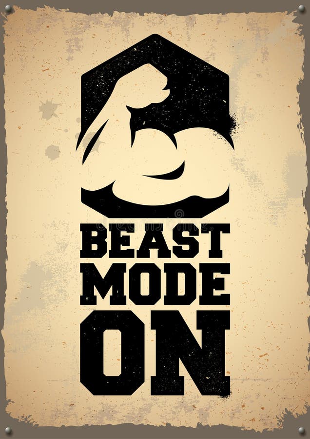 Beast Mode on. Gym Quote Motivation Poster, Banner Stock Vector ...