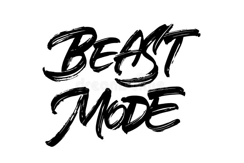 Beast Mode Lettering Design Stock Vector - Illustration of emblem ...
