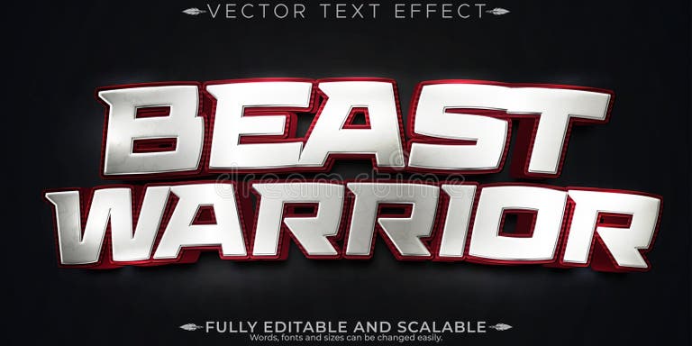 Beast Warrior Text Effect, Editable Metallic and Battle Text Style ...