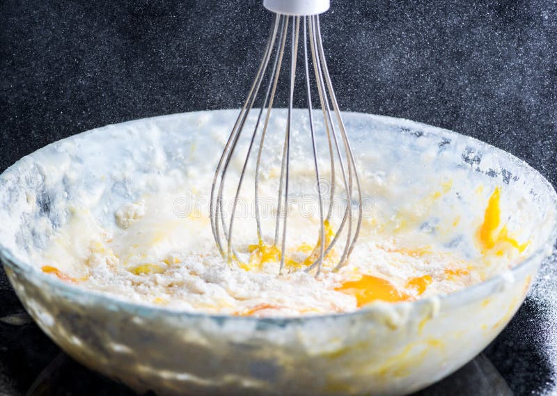 Beat the Batter with a Mixer, Spray and Flour Fly Stock Image - Image ...