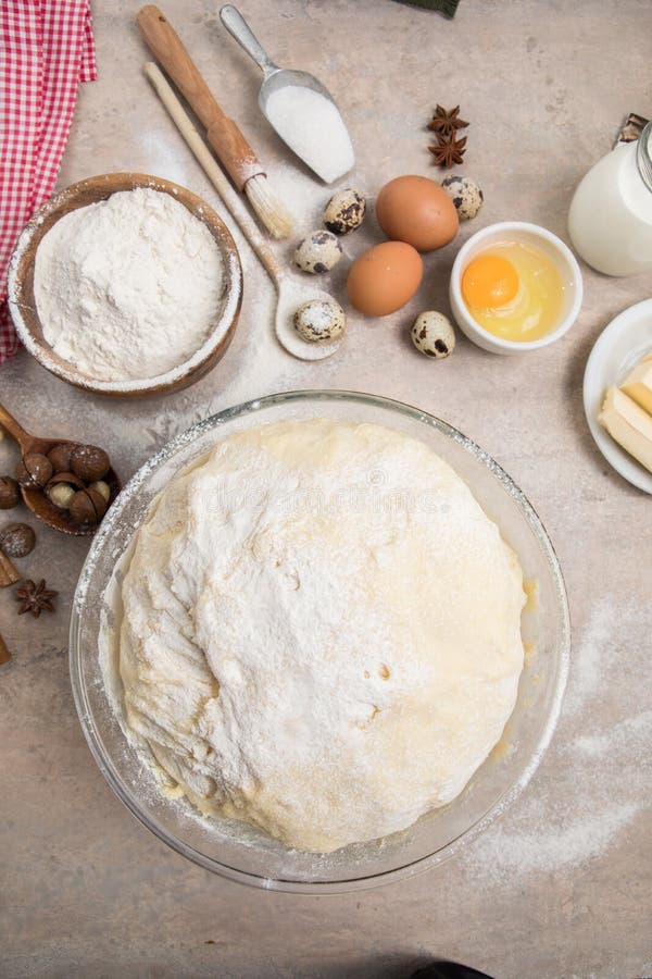 Beat Flour and Kitchen Utensils, a Baking Dish, a Rolling Pin with Eggs ...