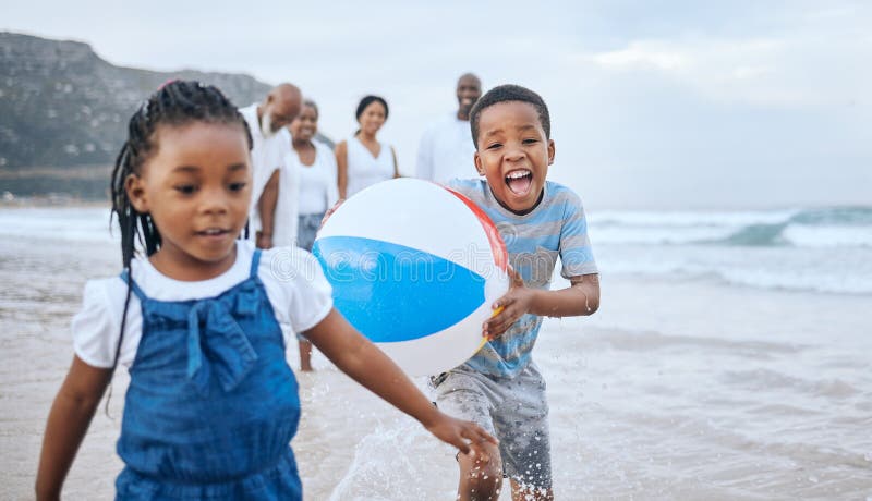 The Beat of Morning. a Young Brother and Sister Bonding at the Beach ...