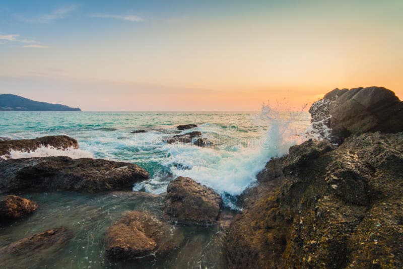 Beat the rock stock photo. Image of landscape, seascape - 33293504