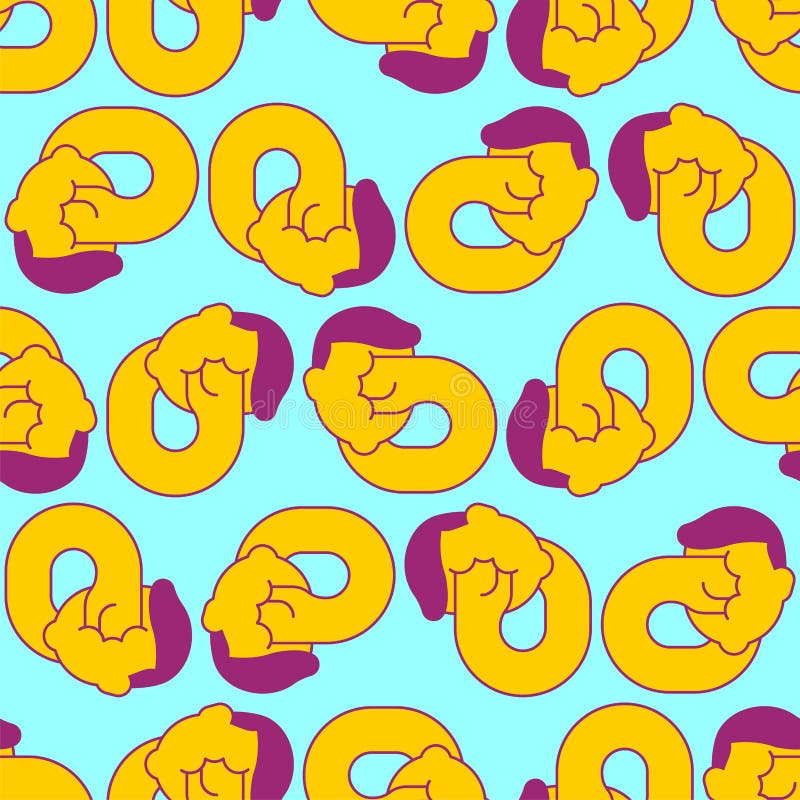 Beat Yourself Pattern Seamless. Punch Yourself in Face Background. Self ...