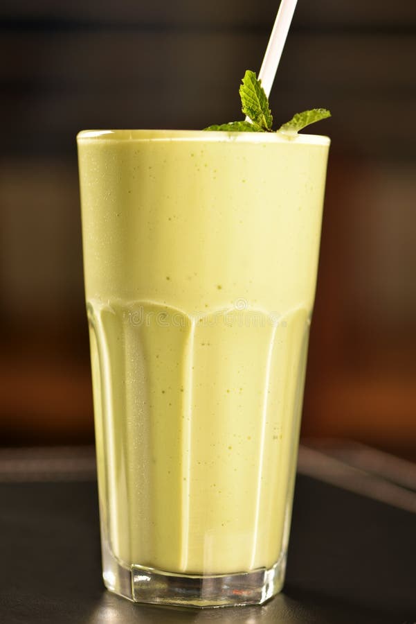 Beaten milk with avocado stock photo. Image of mint - 168285450