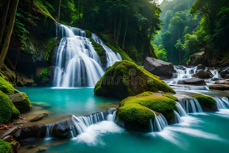 Beatiful Breathtaking Waterfall,-Perfect Waterfall in Jungle and Sun ...