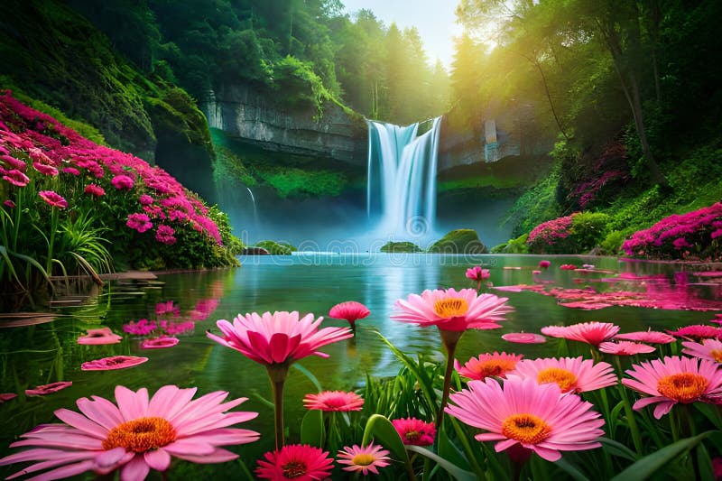 Beatiful Breathtaking Waterfall,-Perfect Waterfall in Jungle and Sun ...