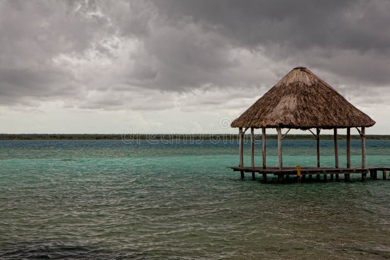 Beatiful Bungalo on Summer Mexican Bay Stock Image - Image of cabin ...