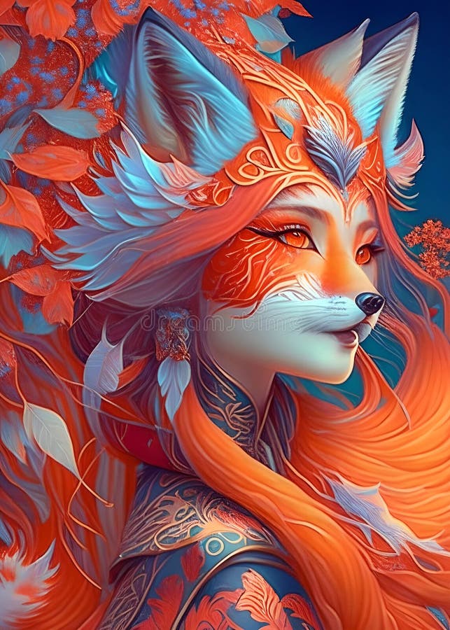 Beatiful Girl Character Wearing As a Fox Stock Image - Image of slim ...