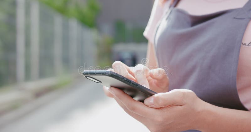 Beatiful Lady Using a Phone Outdoors Stock Image - Image of beauty ...