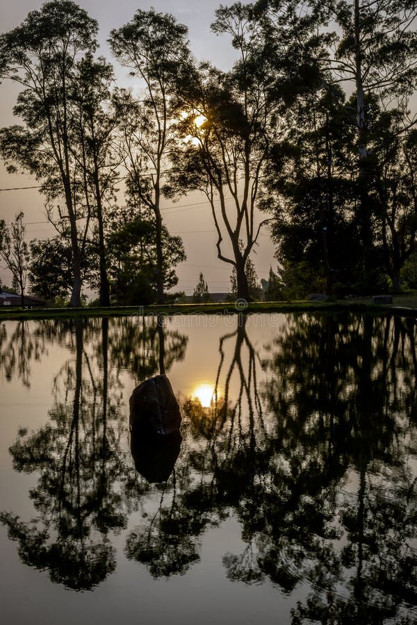 A Beautiful Reflection of Pond Stock Photo - Image of reflection ...