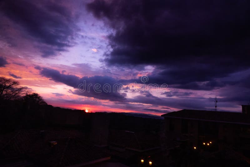 A Beatiful Sunset on the City Over Rush Hour Stock Image - Image of ...