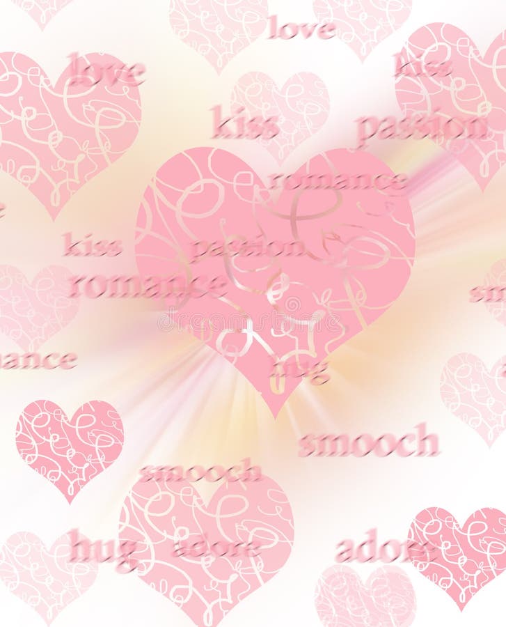 Beatiful Valentines Day Background/card with Writing Stock Illustration ...