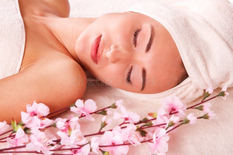 Beatiful Women Relax in Spa Stock Photo - Image of lying, people: 26589602