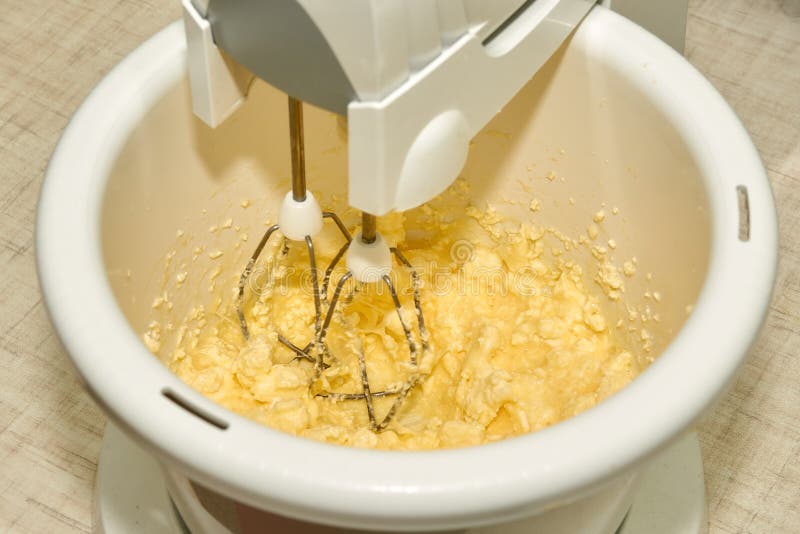 Beating Butter with a Mixer. Stock Image - Image of pastry, baking ...