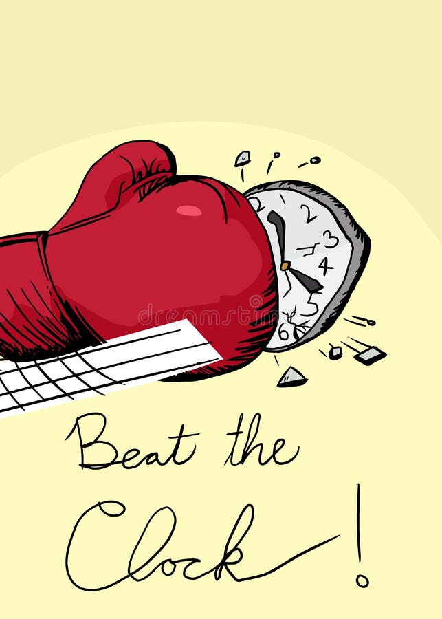 Beating the Clock Saying stock illustration. Illustration of punching ...