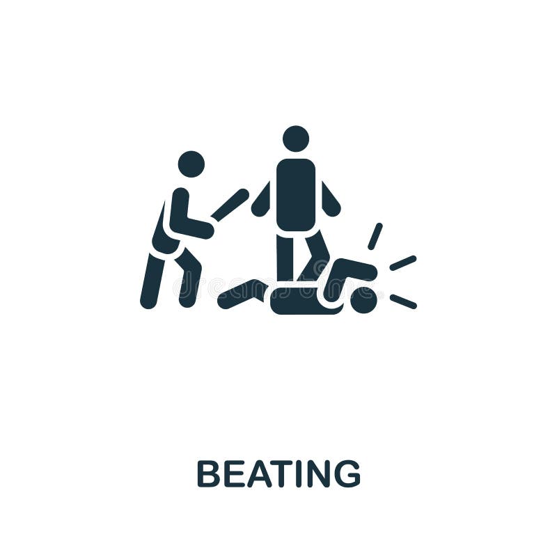 Beating Icon. Monochrome Simple Line Harassment Icon for Templates, Web ...