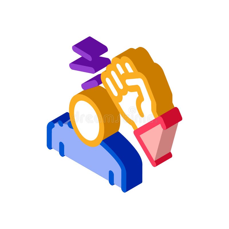 Beating Man Isometric Icon Vector Illustration Stock Vector ...