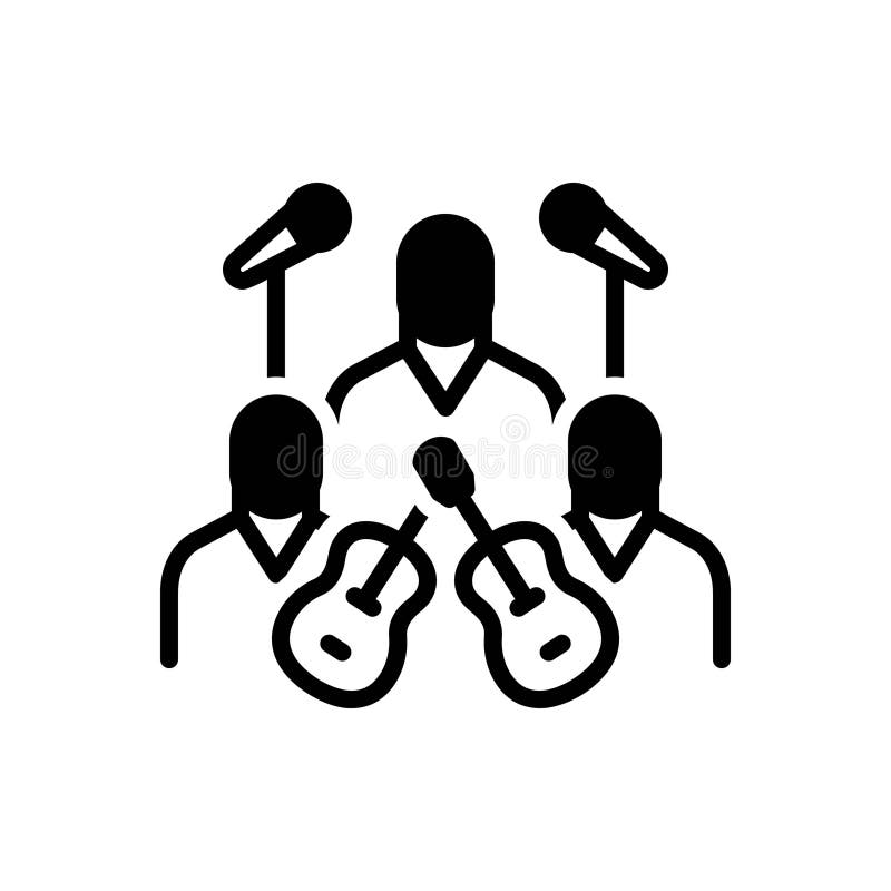 Black Solid Icon for Beatles, Guitar and Instrument Stock Vector ...
