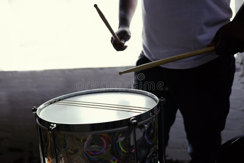 Beats of Brazil. Cropped Shot of a Man Beating His Drum. Stock Photo ...