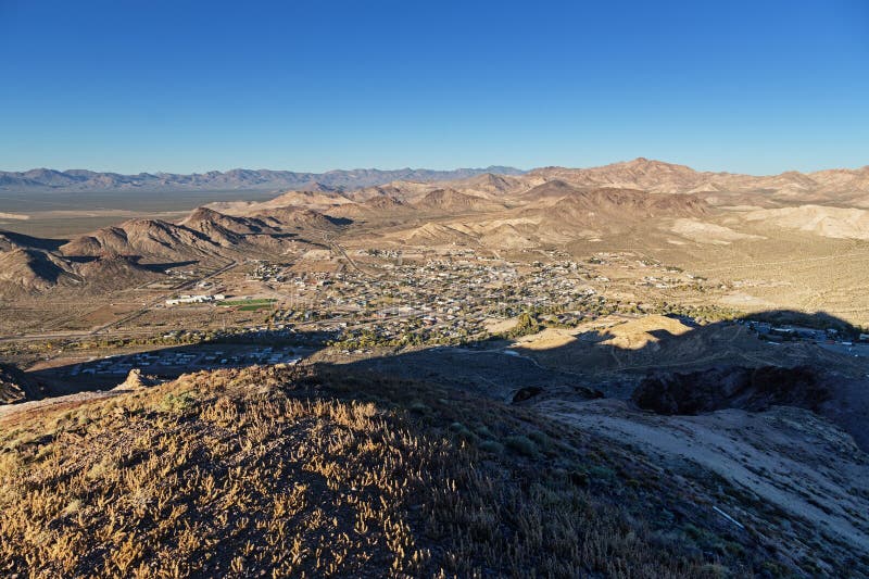 Beatty Nevada Viewed from Beatty Mountain Overlooking it Stock Image ...