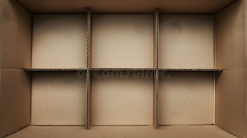 Open Cardboard Box Interior with Compartments for Shipping and Storage ...