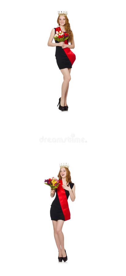 The Beaty Queen at Contest with Flowers Stock Photo - Image of ...