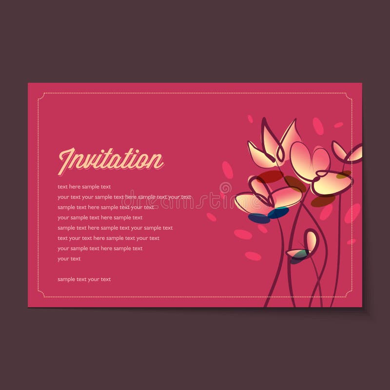 Beau Dessin De Cartes D'invitation De Vintage Illustration de Vecteur ...