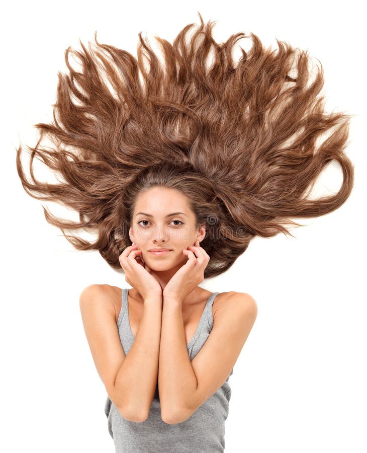 Belle Fille De Ladolescence Avec De Longs Poils Image Stock Image Du