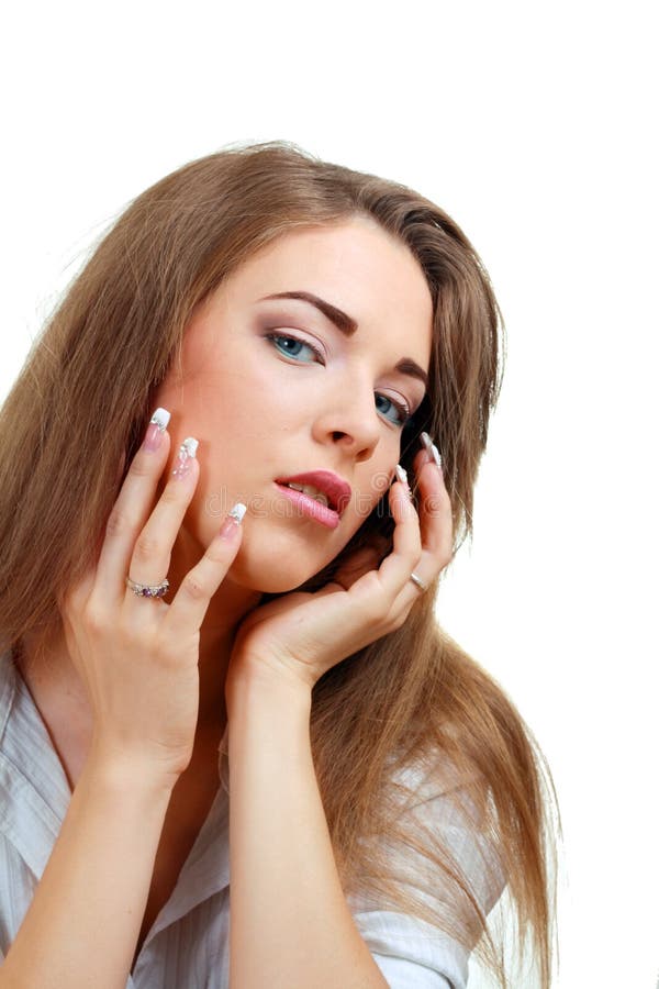 Beau visage modèle image stock. Image du charme, mignon - 25062769