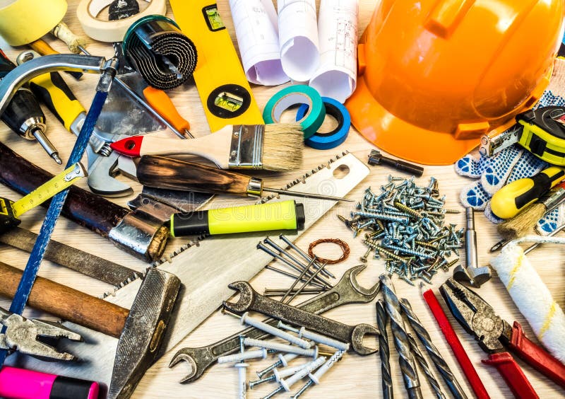 L'ensemble D'outils De Construction, Les Outils Se Trouvent Autour ...
