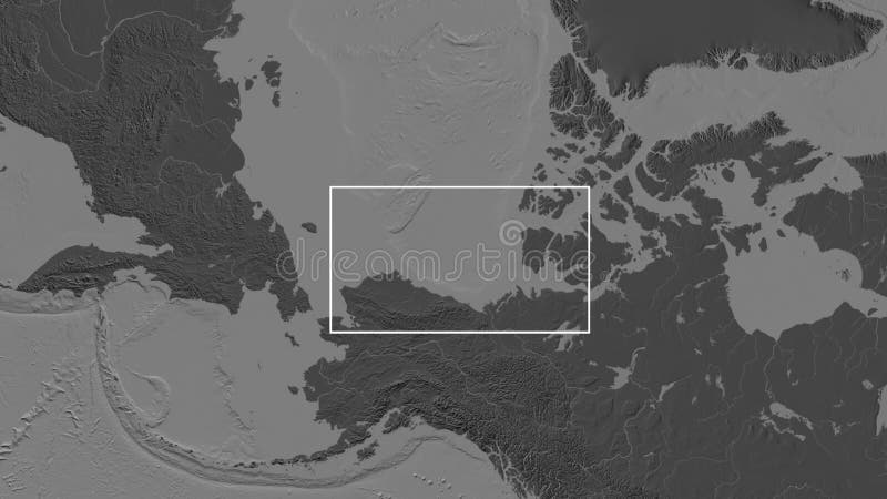 Beaufort Sea. Bilevel Map. Patterson Cylindrical. Close-up Stock Video ...