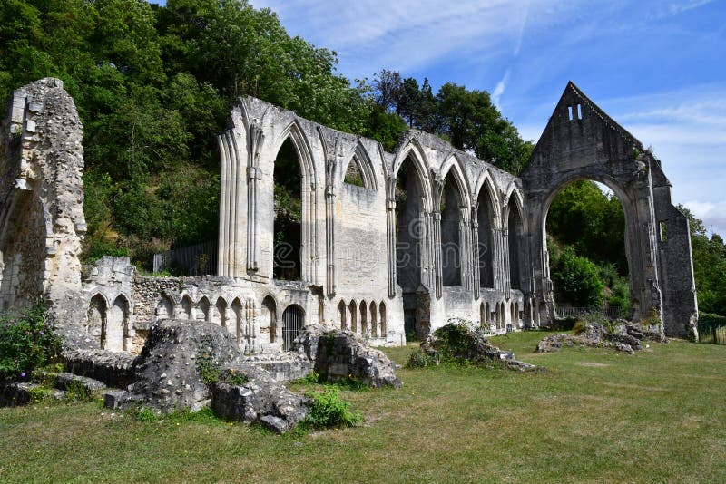 Beaumont Le Roger, France - August 11 2016 : Holy Trinity Priory Stock ...