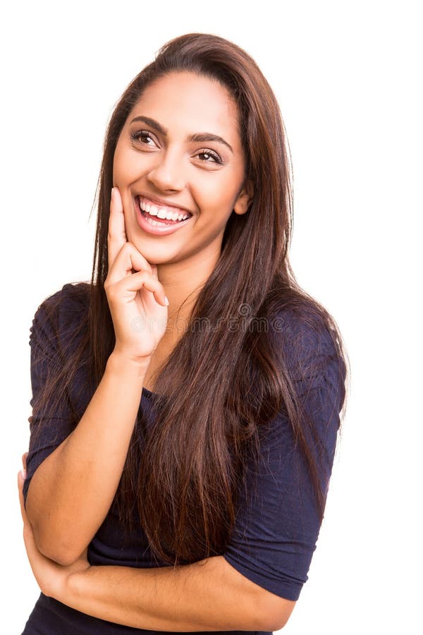 Beautful Mix Race Woman Thinking Stock Image - Image of thinking ...