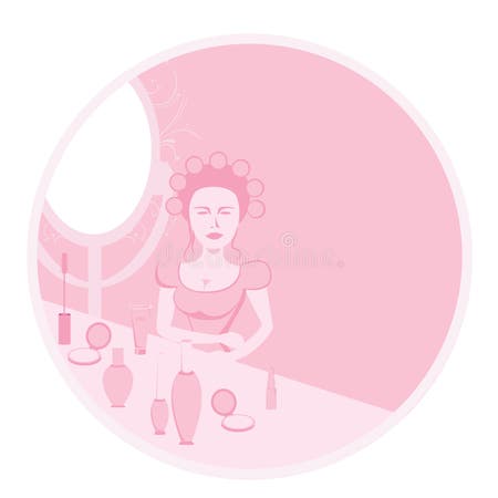 Beautician stock illustration. Illustration of clip, curlers - 16321479