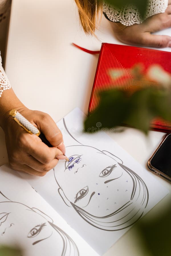 Beautician Drawing Zone of Mimic Activity in the Patient Chart in the ...