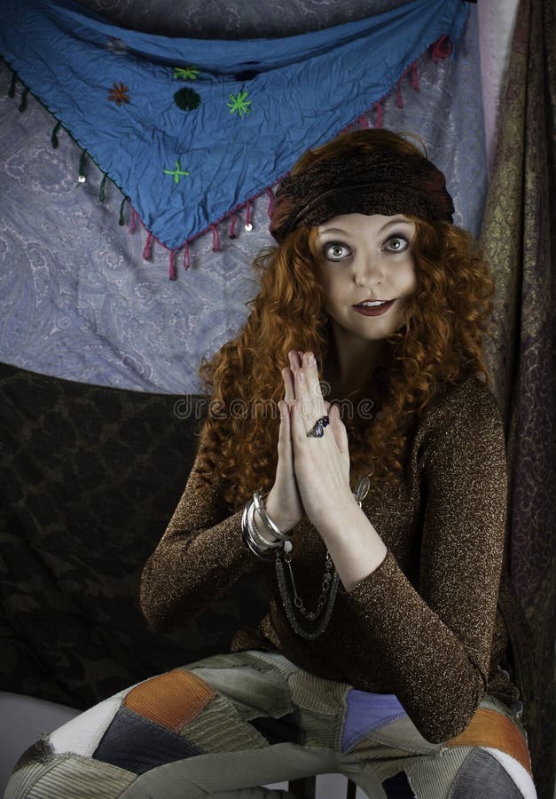 Beautifiul Young Woman Dressed As a Gypsy Stock Photo - Image of curly ...