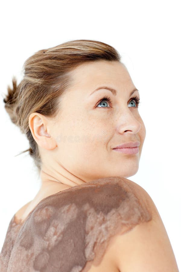 Beautifl Woman with Mud on Her Back Stock Photo - Image of cheerful ...